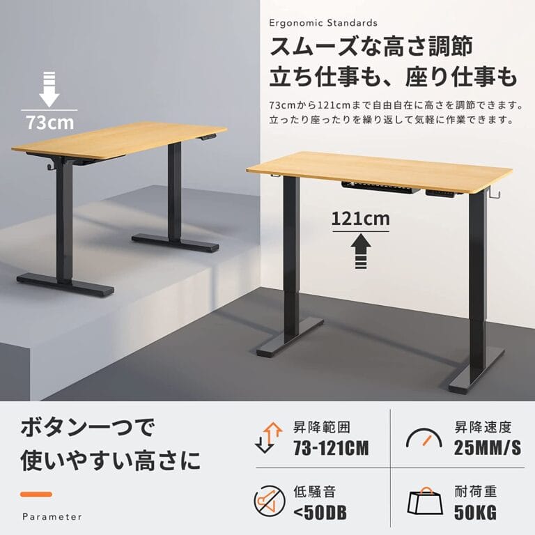 FlexiSpotサブブランドSANODESK「E150」レビュー。2万円台で天板セット。コスパ電動昇降デスク | OKINAlog